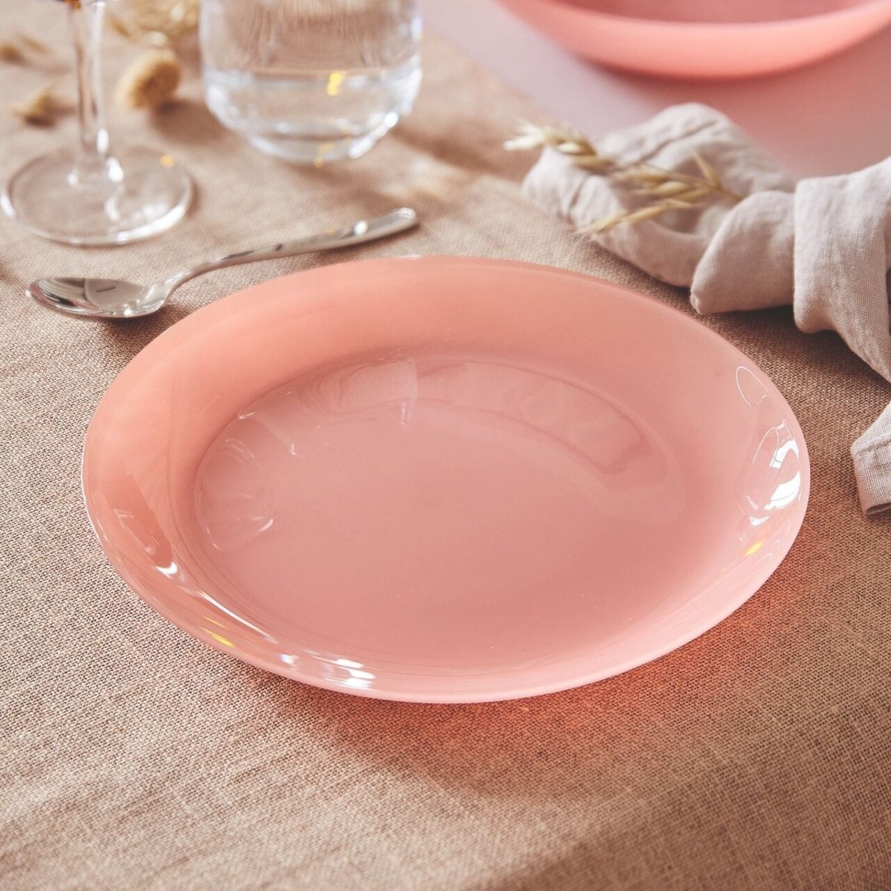 Farfurie pentru desert, Luminarc, Arty, Ø 20.5 cm, sticla, roz - Mezoni