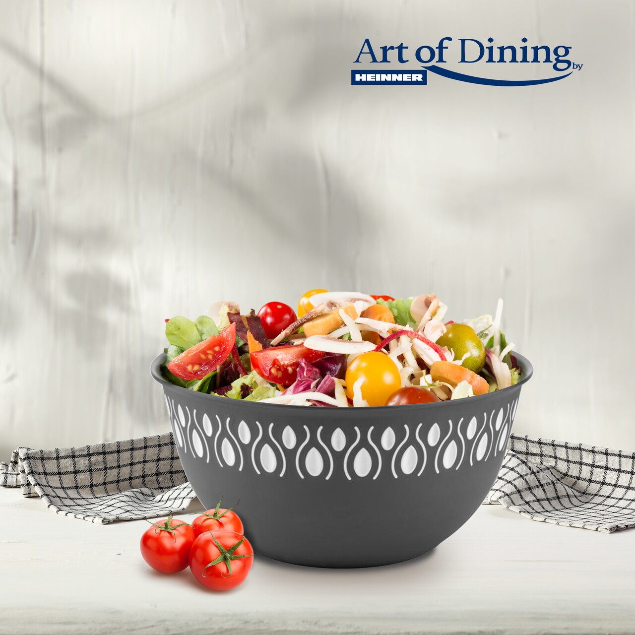 Bol Art of Dining, 24x11.5 cm, 3L, plastic, gri - mezoni.ro