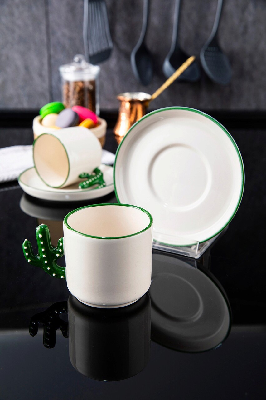 Set cesti de cafea, Doreline, 612DRL1109, Ceramica, Alb - mezoni.ro