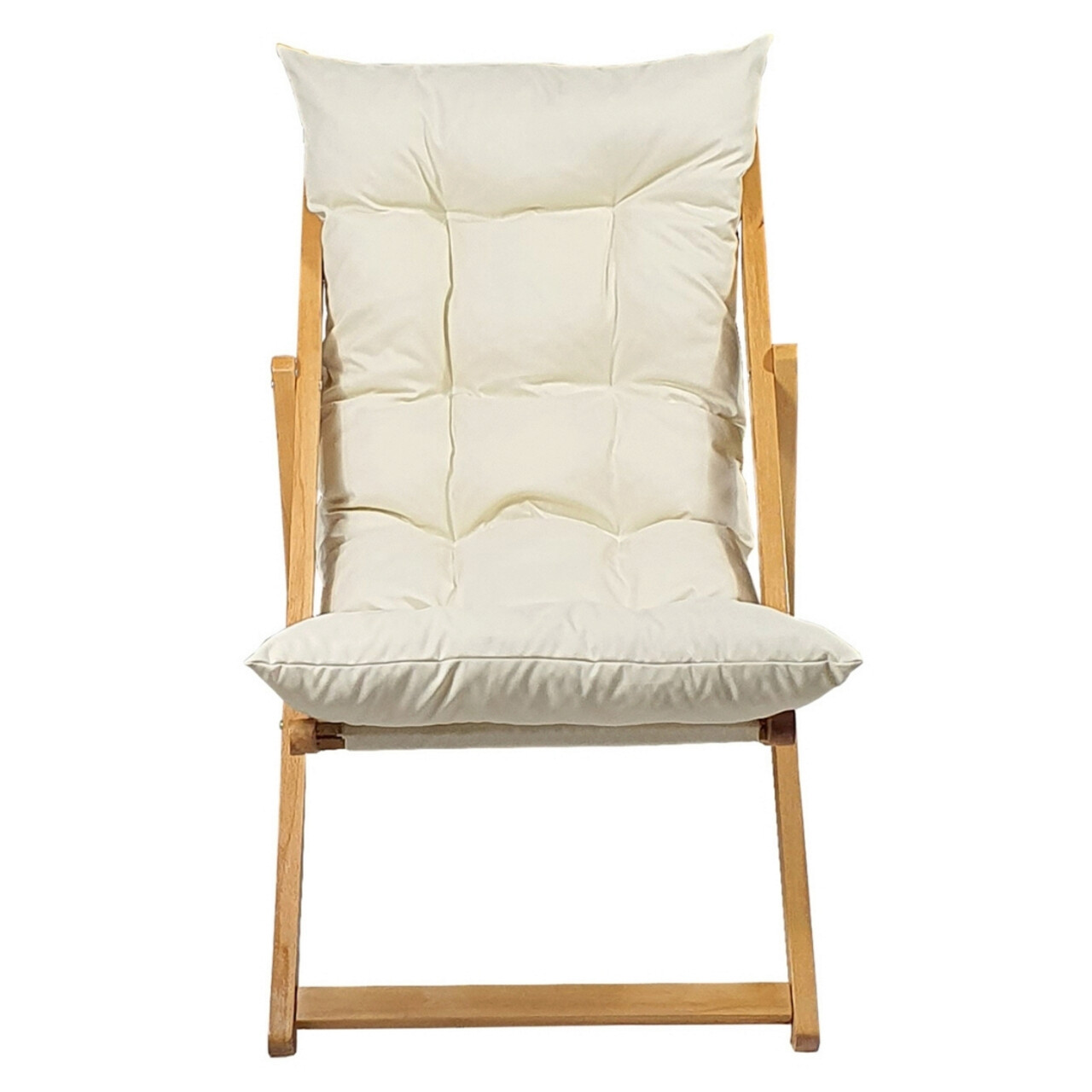 Sezlong, My Interior, Puff, 90 x 59 x 80 cm, lemn de carpen, crem - Mezoni