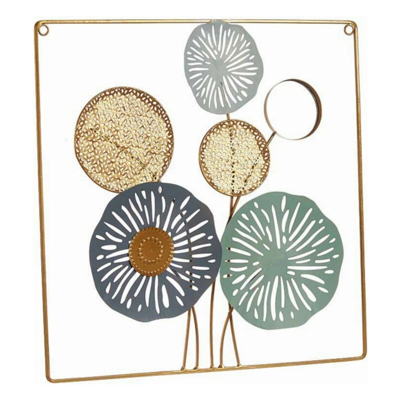 Decoratiune de perete Flowers Mural, Gift Decor, 45 x 45 cm, metal ...
