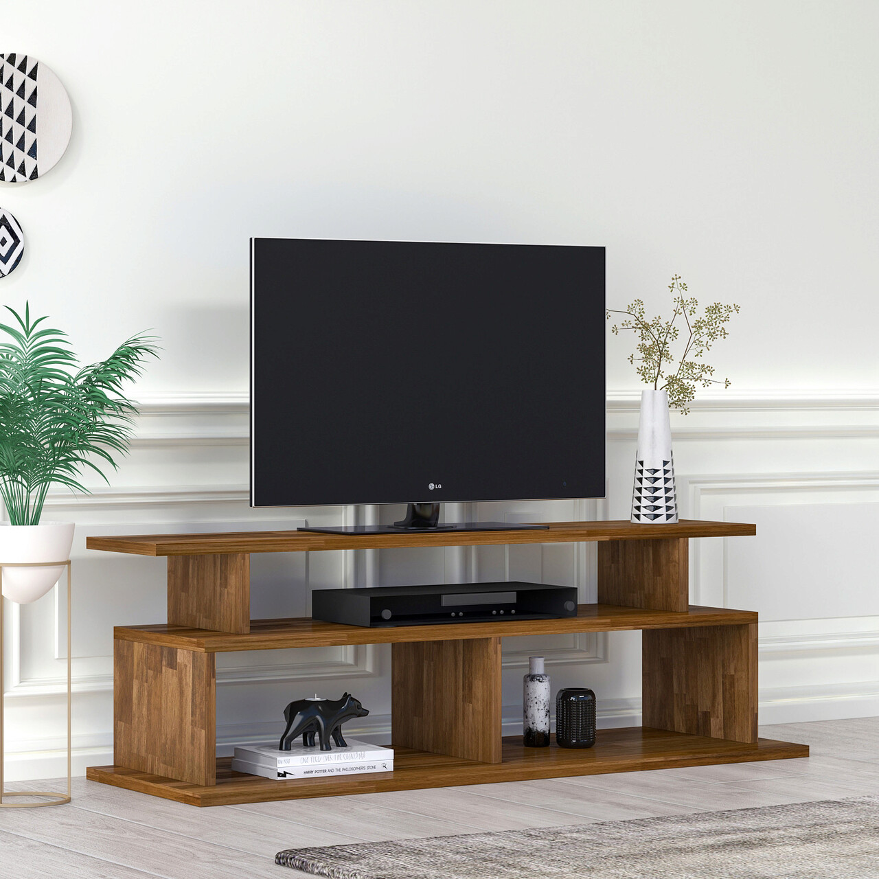 Comoda TV, Woodface, Ella, 110x40x40 cm, Lemn, Maro - Mezoni