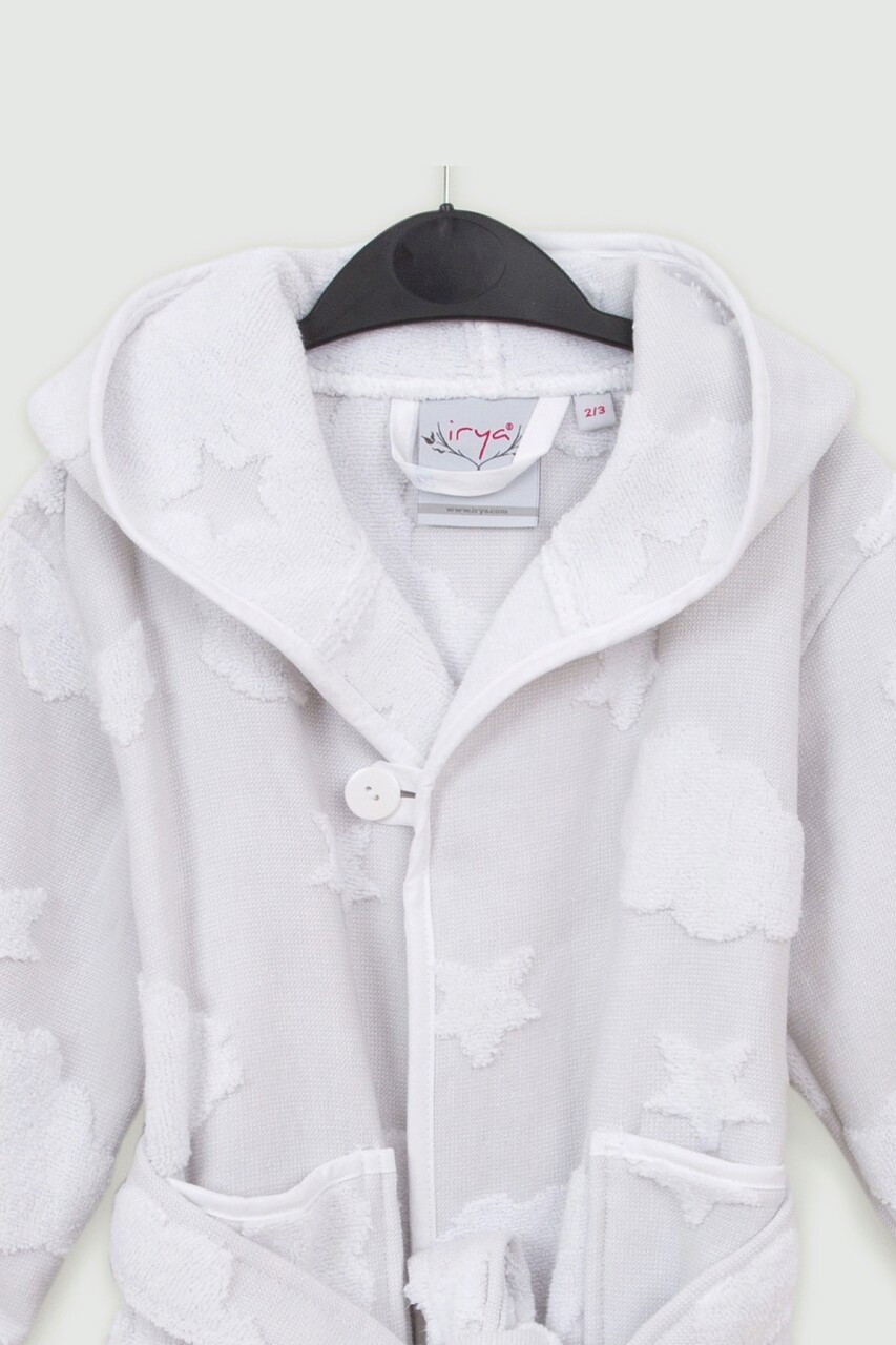 Halat de baie pentru copii, Irya Home, Cloud, Bumbac, Gri - Mezoni