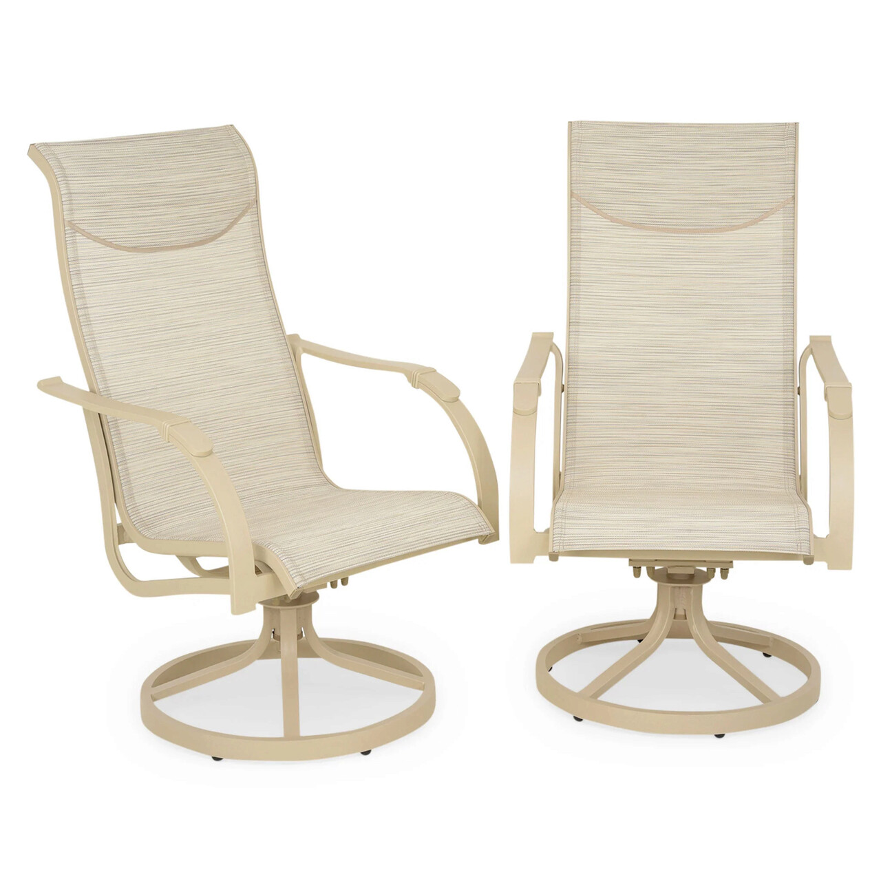 Set 2 balansoare Riverside, 63x80x107 cm, aluminiu, natur/crem - Mezoni