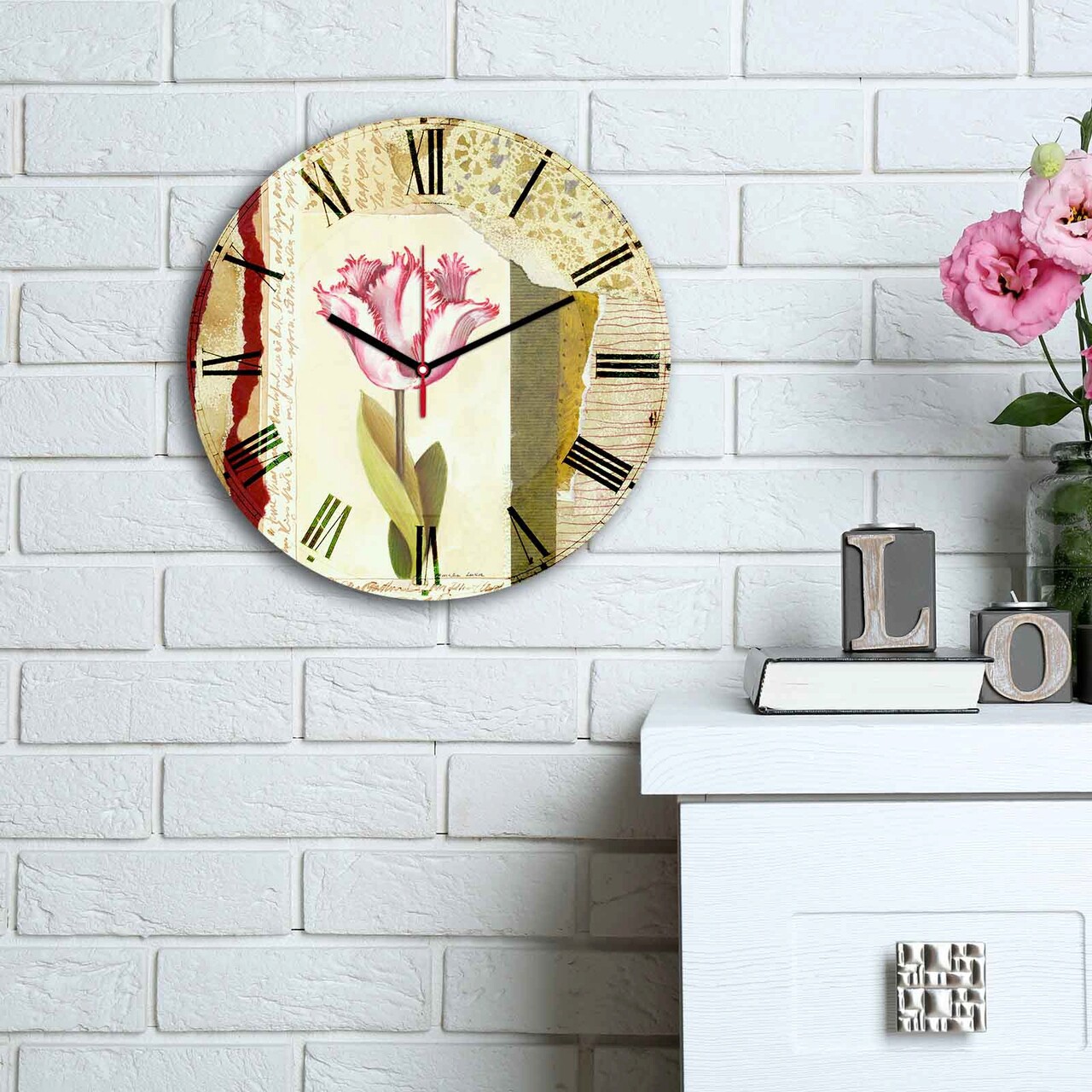 Ceas de perete, 3030MS-051, MDF, ø30 cm, Multicolor - mezoni.ro
