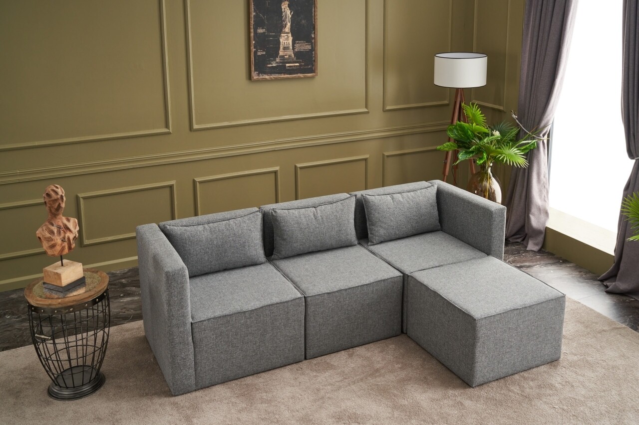 Coltar Moduler Lina Kose Koltuk , Balcab Home, 80x80x72 cm, lemn, gri ...