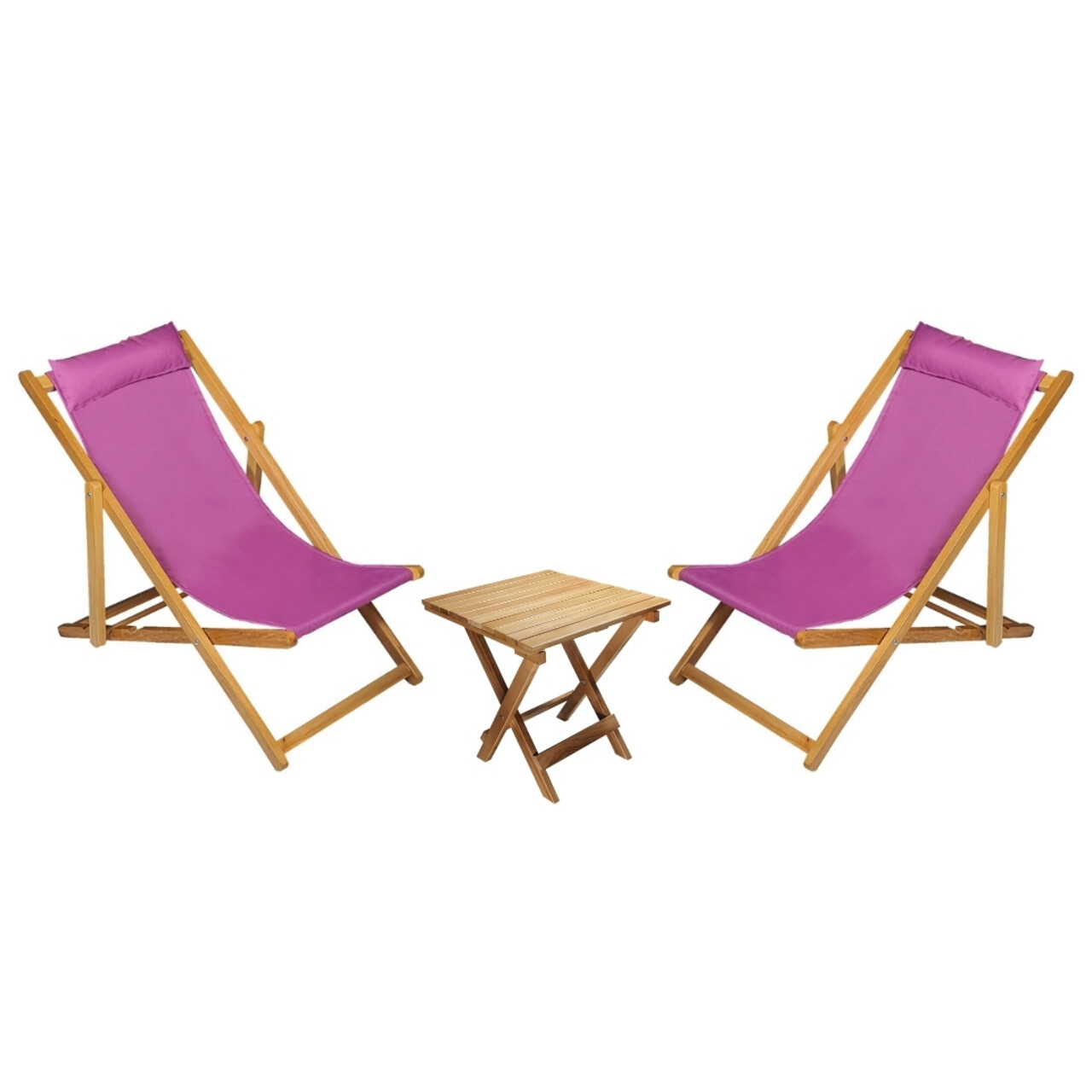Set 2 sezlonguri cu masuta, My Interior, Sun, 90 x 59 x 80 cm, lemn de ...