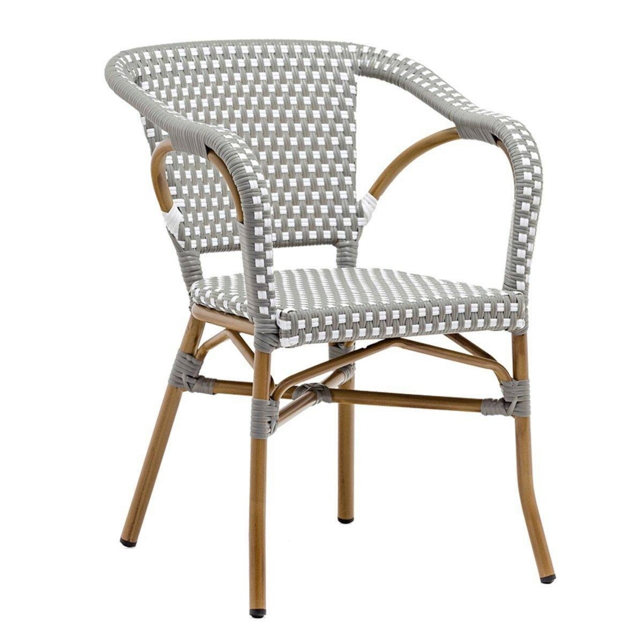 Scaun de gradina, Divona, Oasis, 42x42x61 cm, Gri/Alb - mezoni.ro