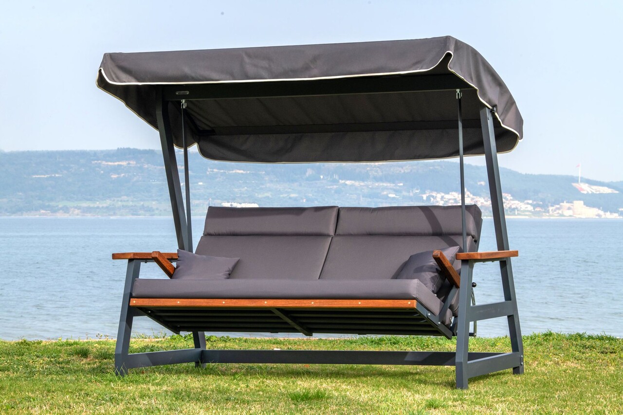 Balansoar de gradina 3 locuri, Swingo, Nova 2400, Antracit - Mezoni